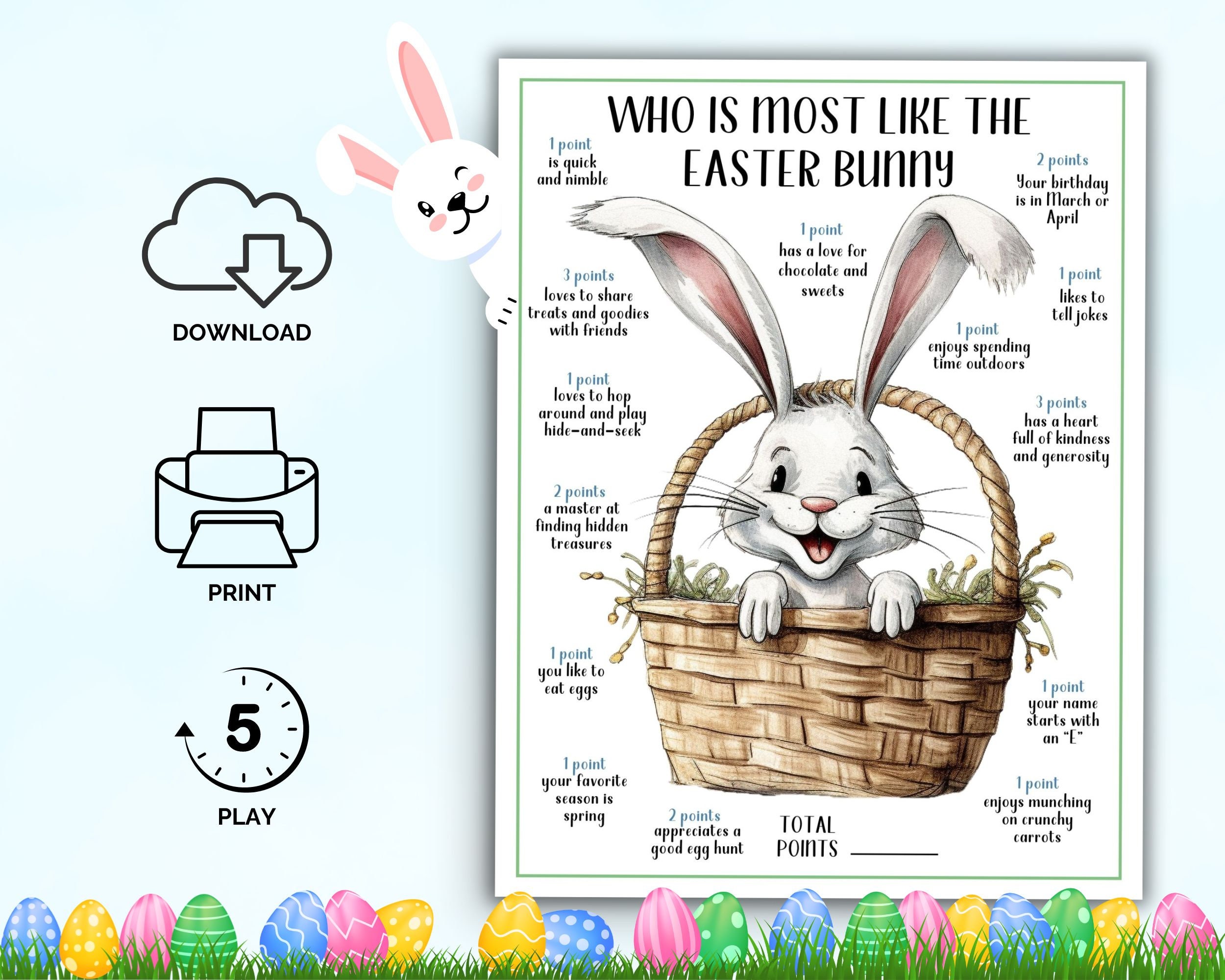 Easter Icebreaker Game, Who is Most Like the Easter Bunny Game, Easter ...