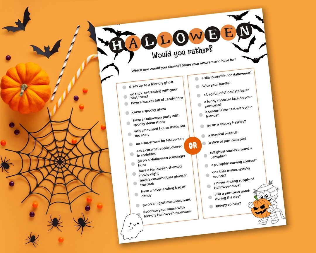 Would You Rather, Halloween Games, Printable Games, Games for Kids ...