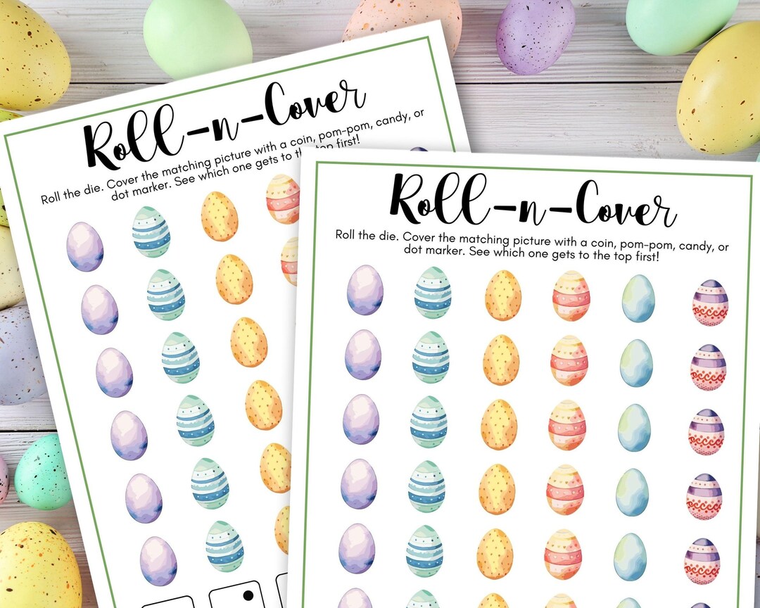Printable Easter Roll and Race Dice Game for Kids, Fun Roll and Cover ...