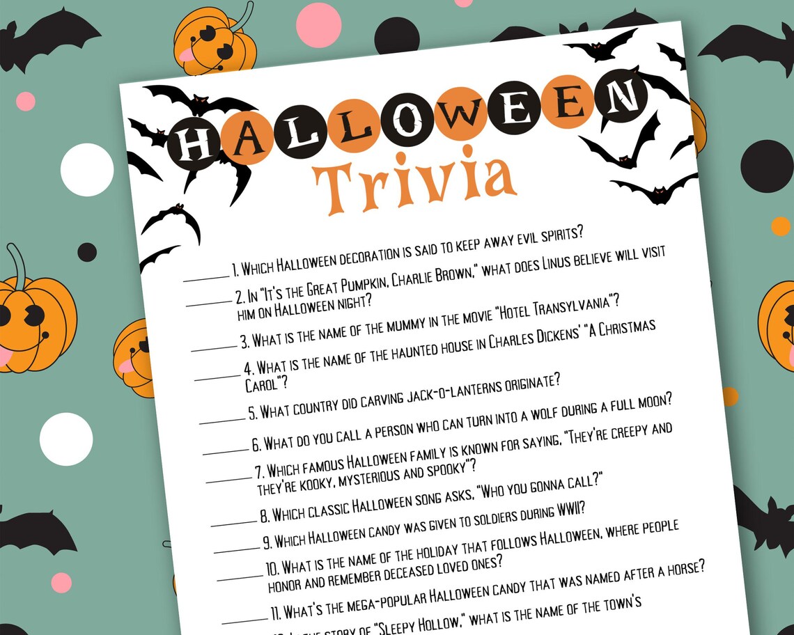 Halloween Trivia Questions, Halloween Trivia Game, Halloween Activities ...