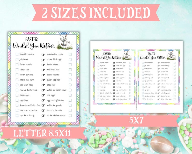Easter Would You Rather Game Printable, Easter Party Games for Kids ...