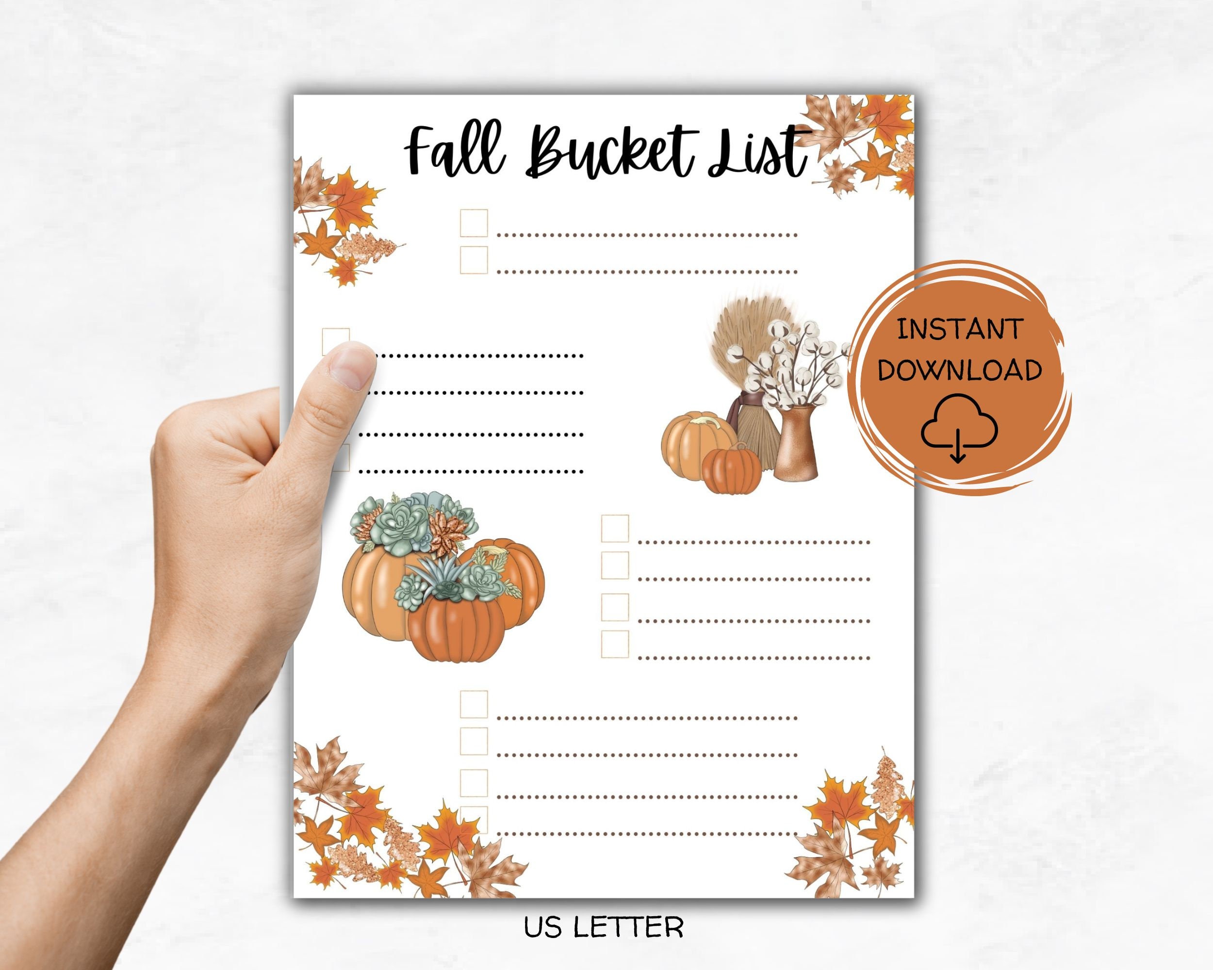 Fall Bucket List Printable, Fall Family Bucket List, Seasonal Living ...