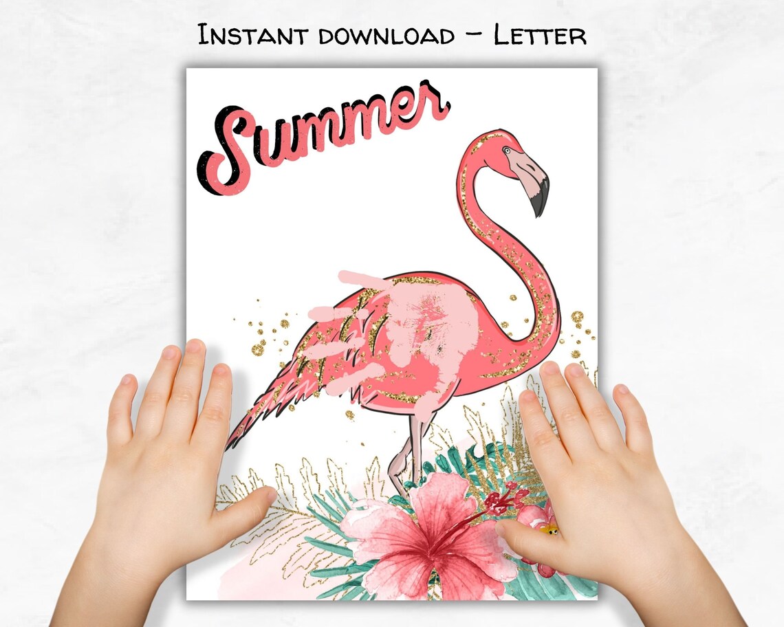 Flamingo Handprint Craft for Kids, Summer Handprint Art, Handprint Art ...