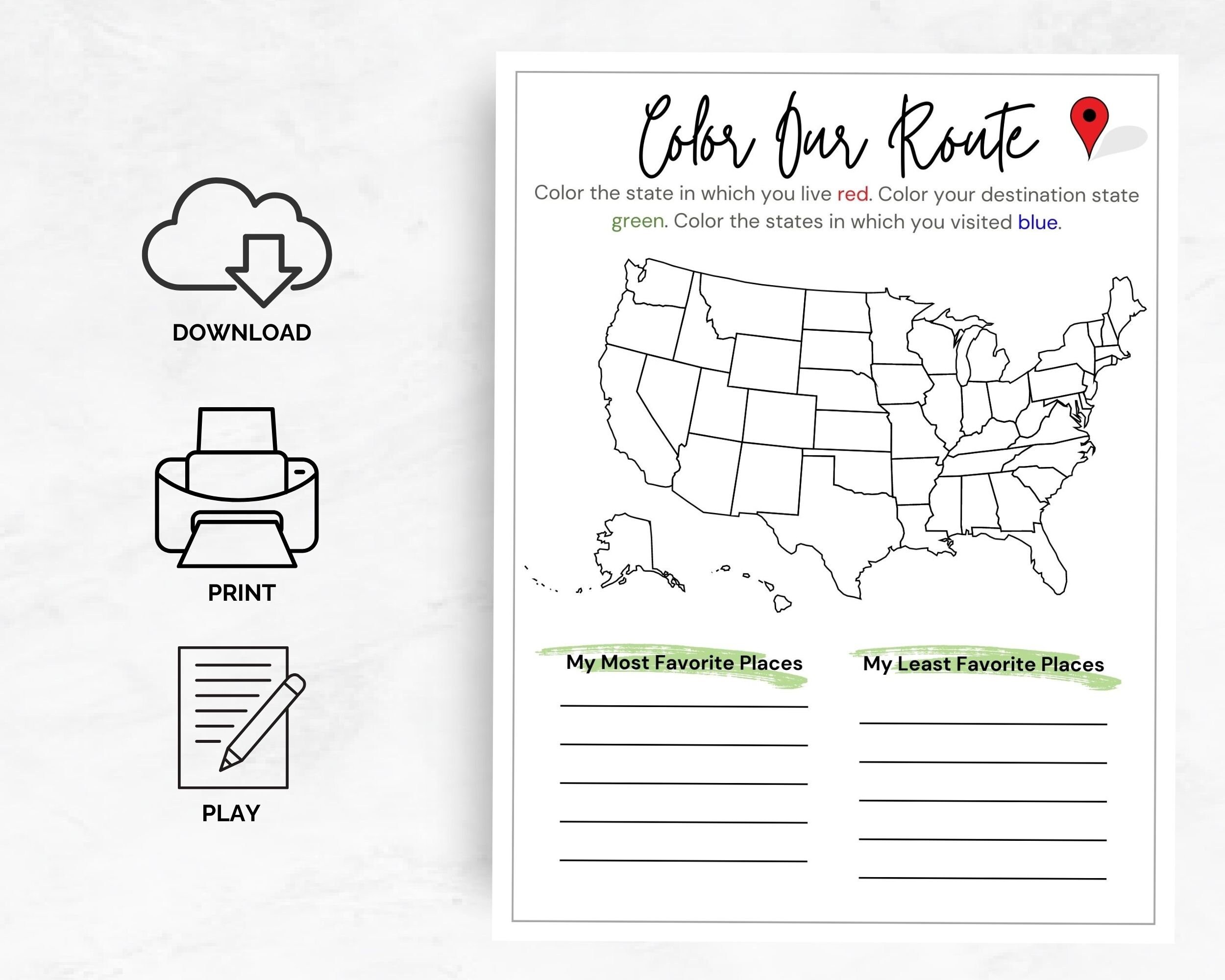 Kid's Road Trip Planner, Kids Travel Journal, Kids Travel Planner, Road ...