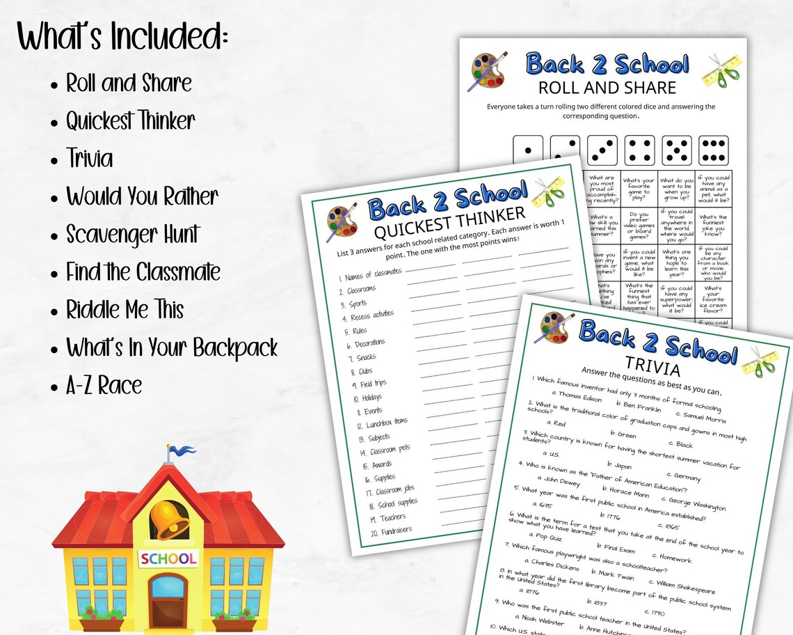 Back to School Party Games, Back to School Games, Icebreaker Games for ...