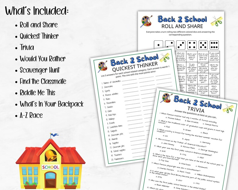 Back to School Party Games, Back to School Games, Icebreaker Games for ...