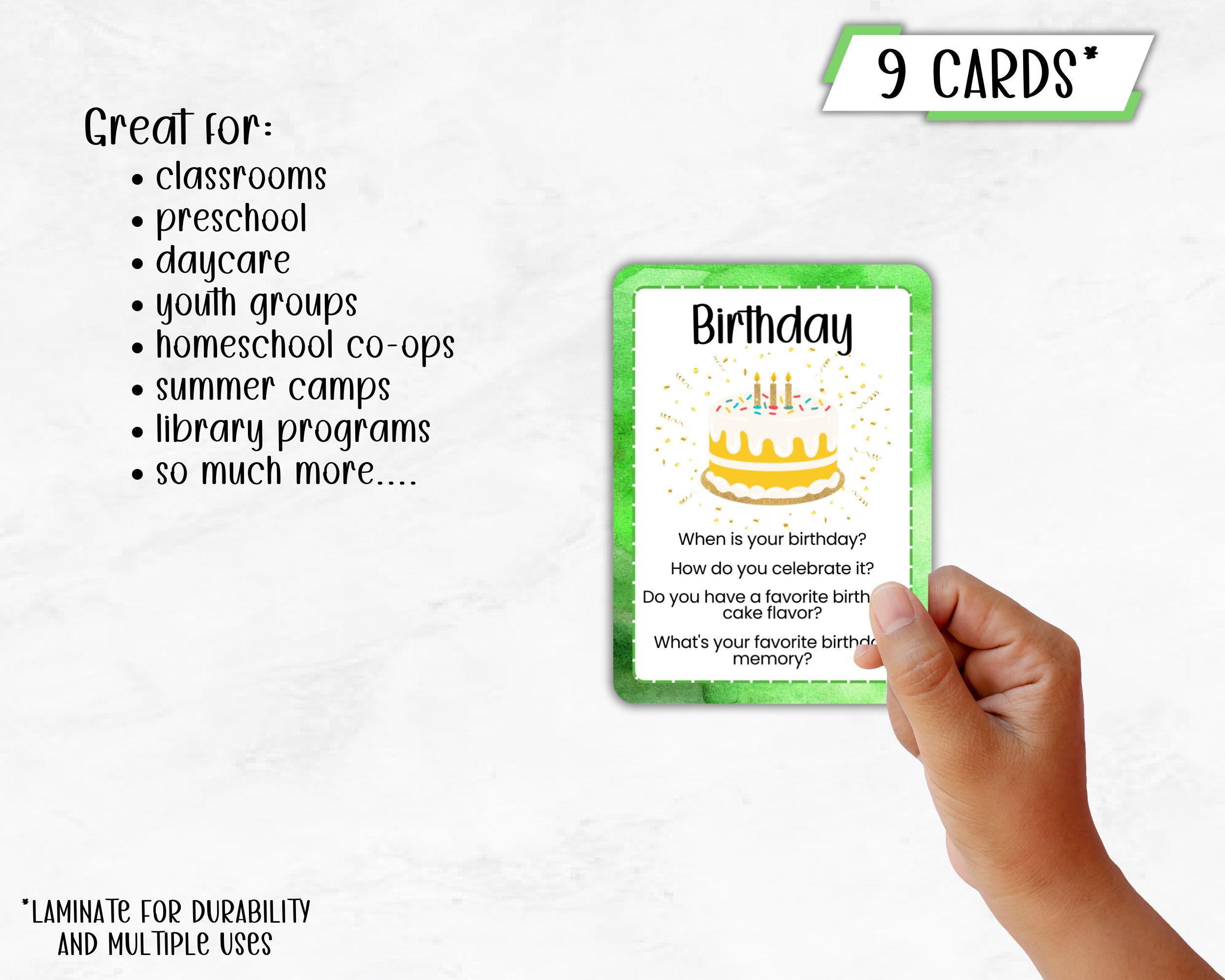 Conversation Cards for Kids, Get to Know You Cards, Ice Breaker ...