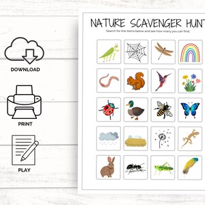 Nature Scavenger Hunt for Kids, Nature Scavenger Hunt Printable ...