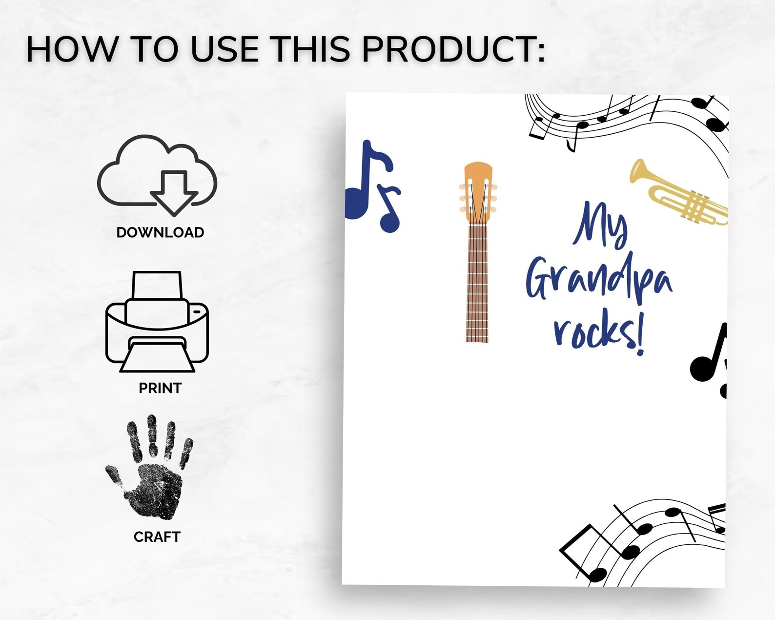 Grandpa Handprint Craft, Handprint Craft, Handprint Printable, Father's ...