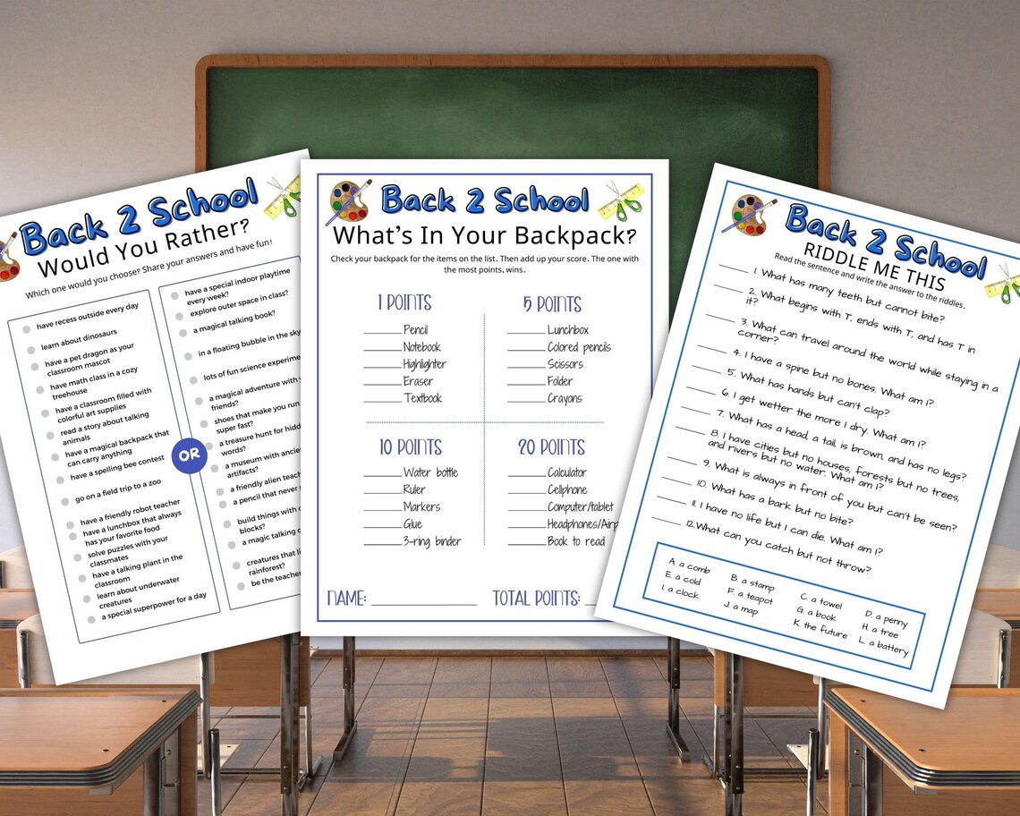 Back to School Party Games, Back to School Games, Icebreaker Games for ...