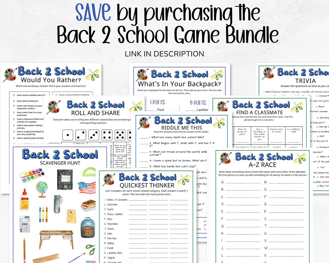 Think Fast Printable for Back to School, Think Fast Icebreaker Game ...