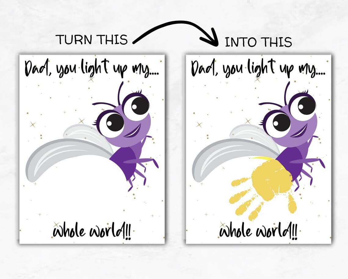 Father's Day Handprint Art, DIY Gift for Dad, Handprint Craft for Dad ...