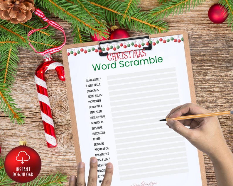 Christmas Word Game, Christmas Word Scramble With Answers, Christmas ...