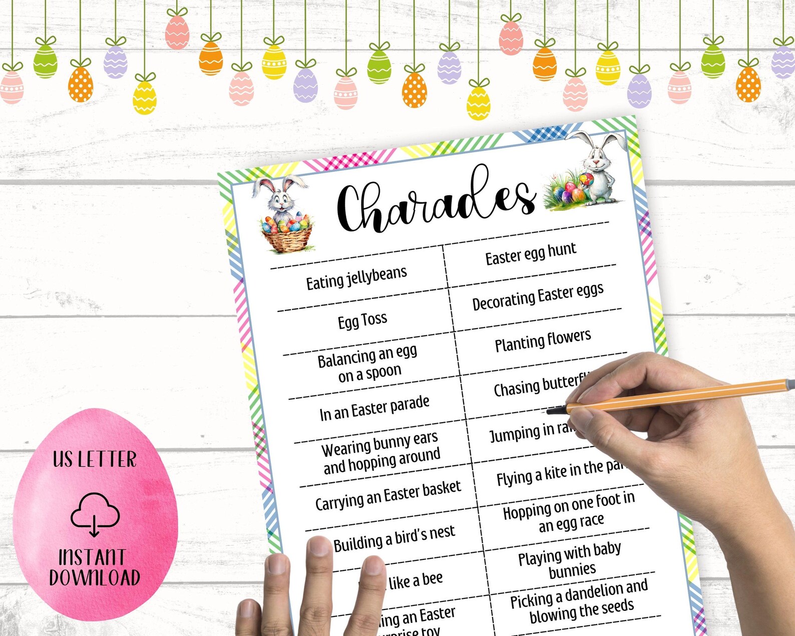Easter Charades Game Printable for Kids, Easter Activity and Icebreaker ...