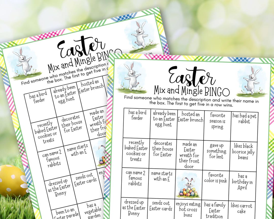 Easter Mix and Mingle Bingo, Easter Human Bingo, Find Some Who Easter ...