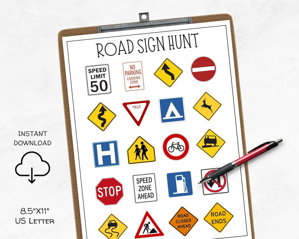 Car Games for Kids, Road Trip Activities, Road Trip Games, Road Signs ...