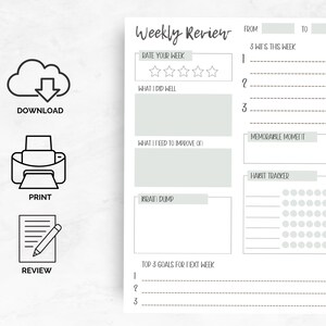 Weekly Self-reflection Printable, Weekly Reflection Journal, Goal ...
