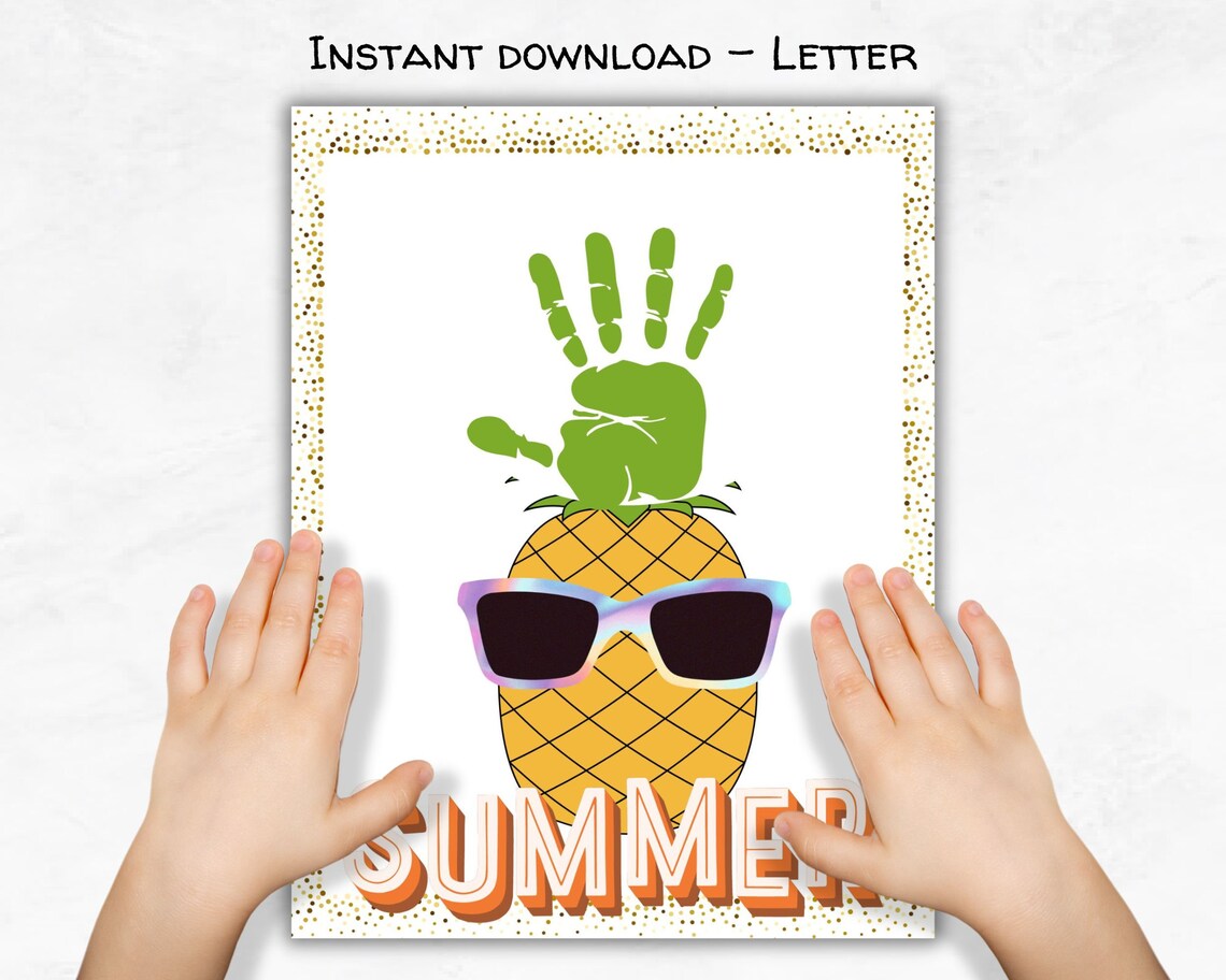 Pineapple Handprint Art Project for Kids, Printable Handprint Art for ...