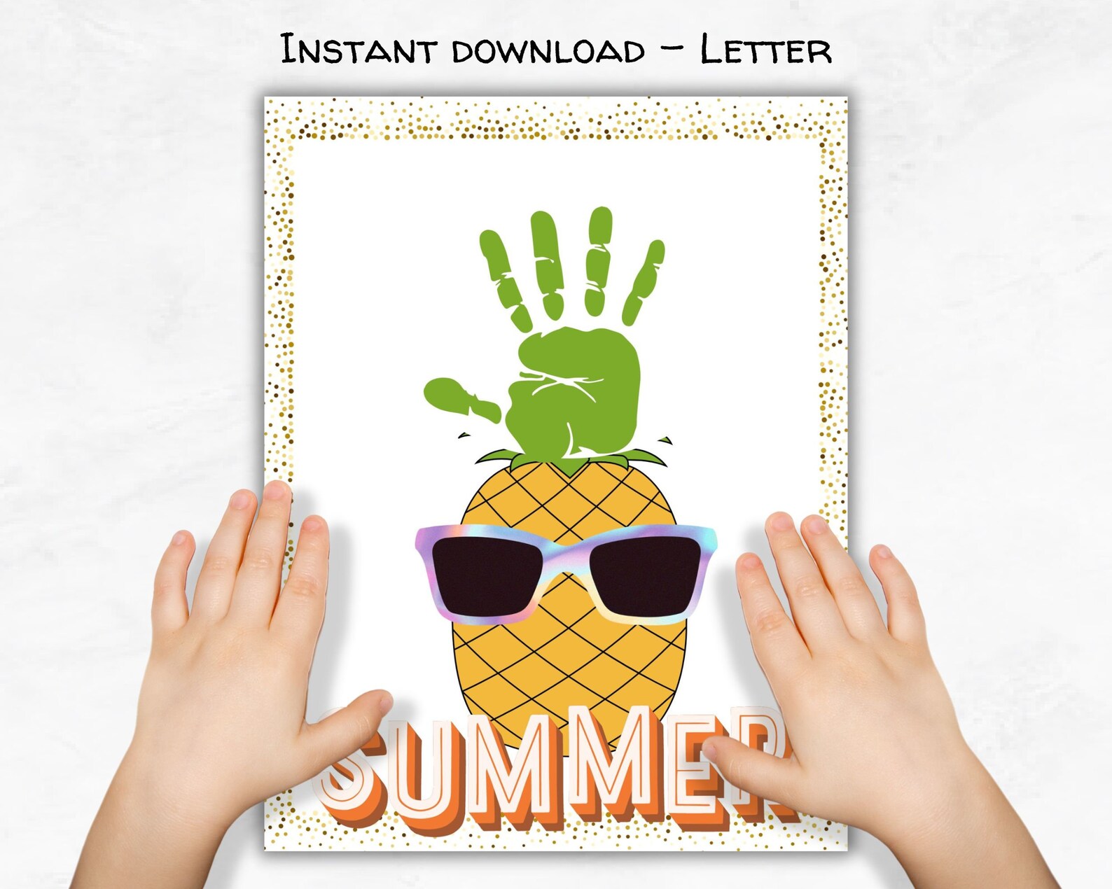 Pineapple Handprint Art Project for Kids, Printable Handprint Art for ...