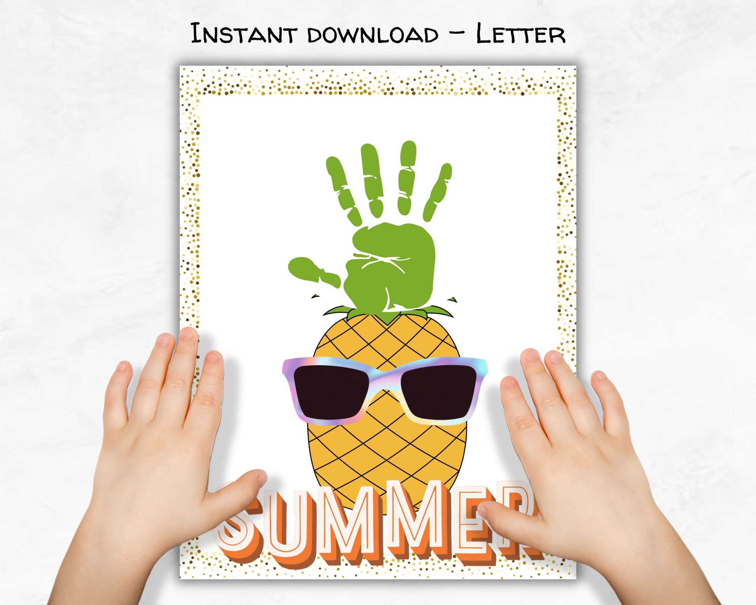 Pineapple Handprint Art Project for Kids, Printable Handprint Art for ...