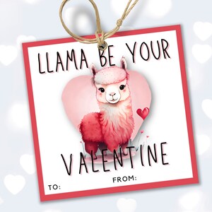 Printable Valentine Tags, Llama Valentines Printable for Kids ...