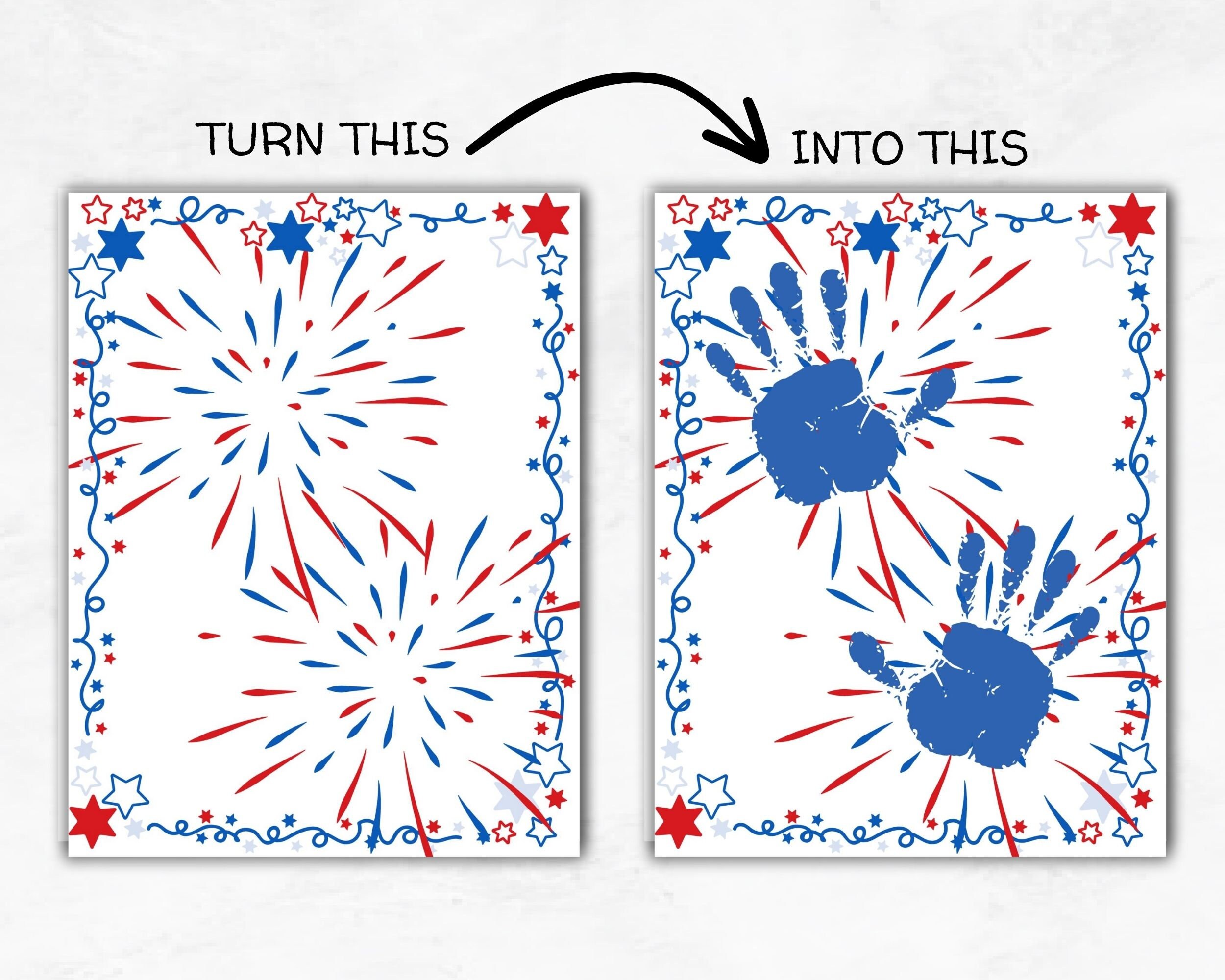 Handprint Art Printable, Patriotic Handprint Art Craft, Printable ...