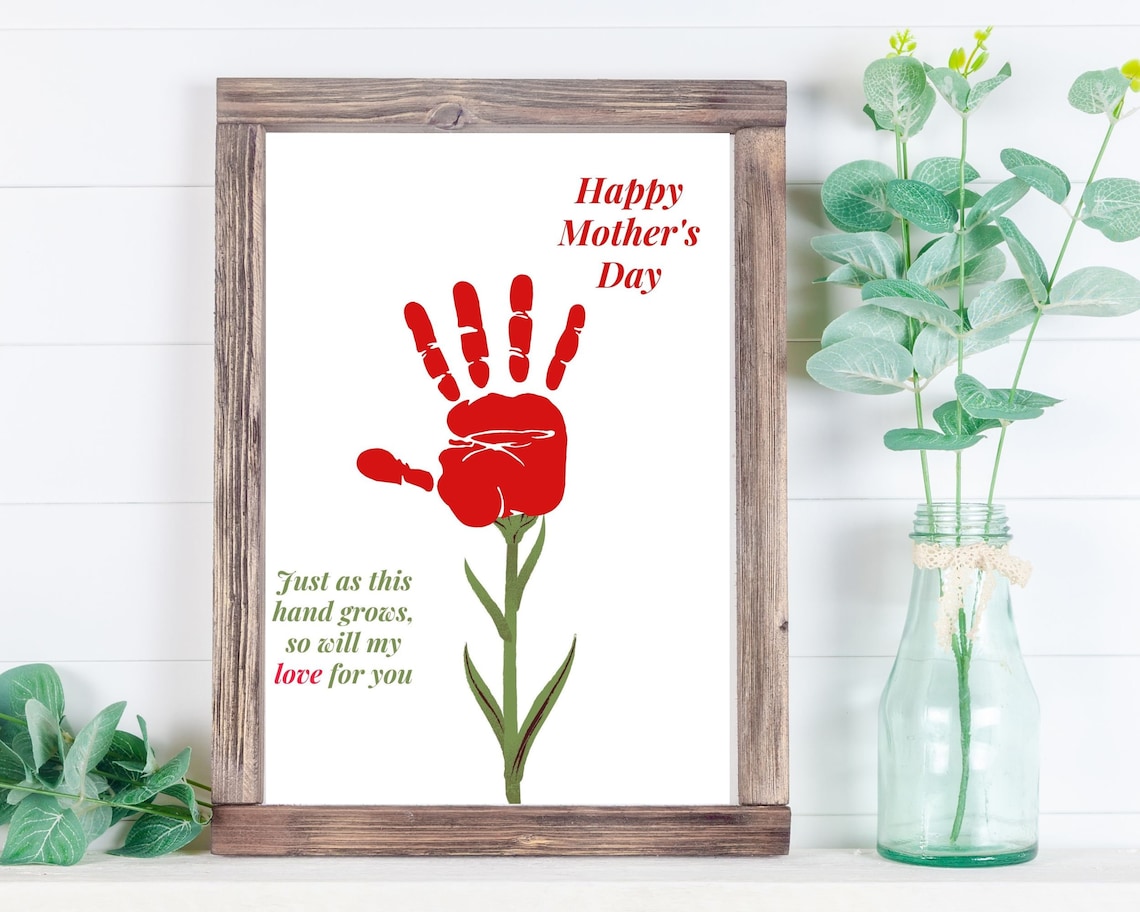 Handprint Keepsake for Mom, Mother's Day Handprint Art, Handprint Art ...