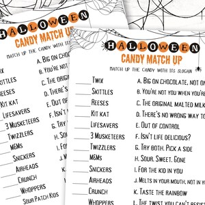 Halloween Trivia Candy Match Game, Halloween Candy Guessing Game ...