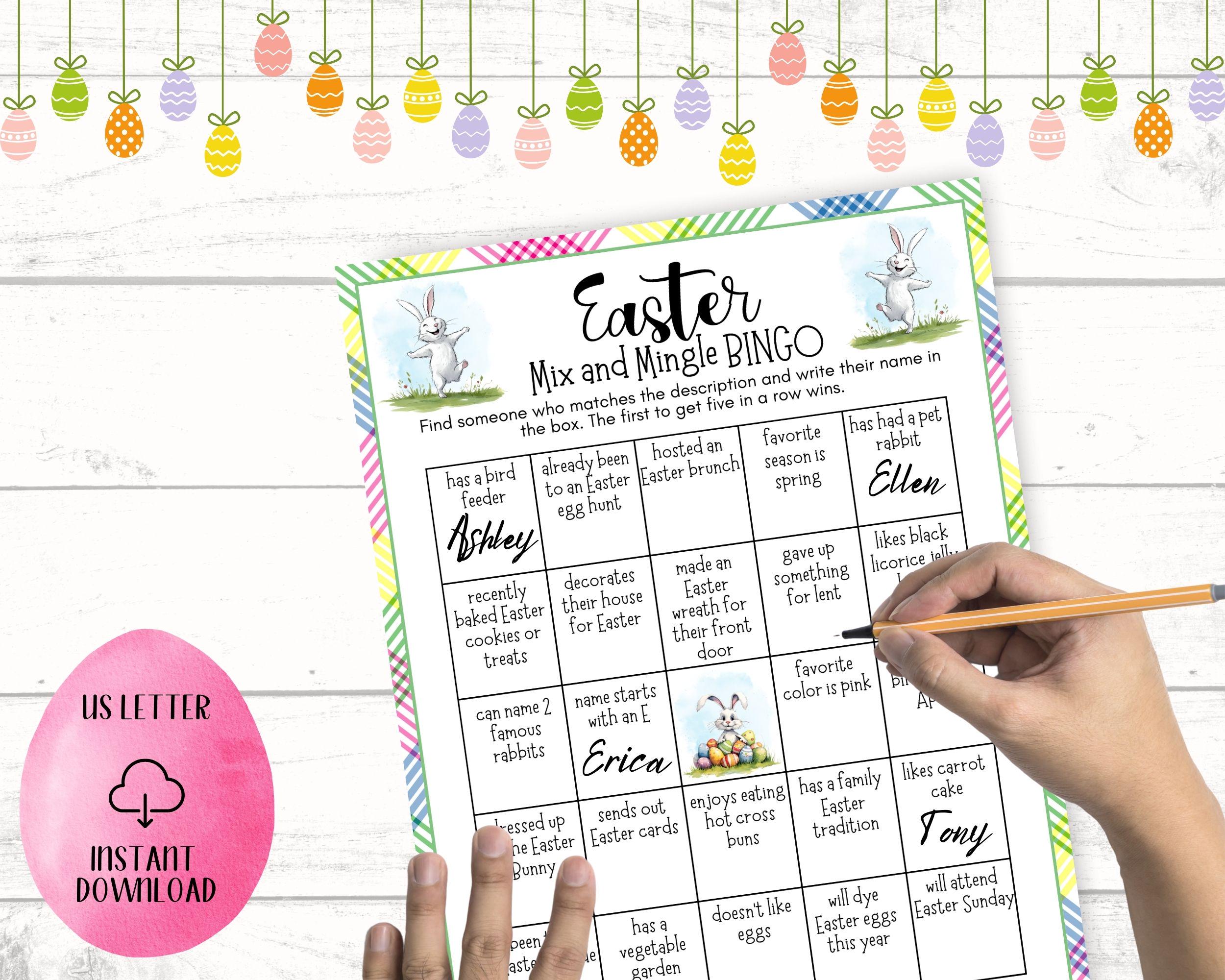 Easter Mix and Mingle Bingo, Easter Human Bingo, Find Some Who Easter ...