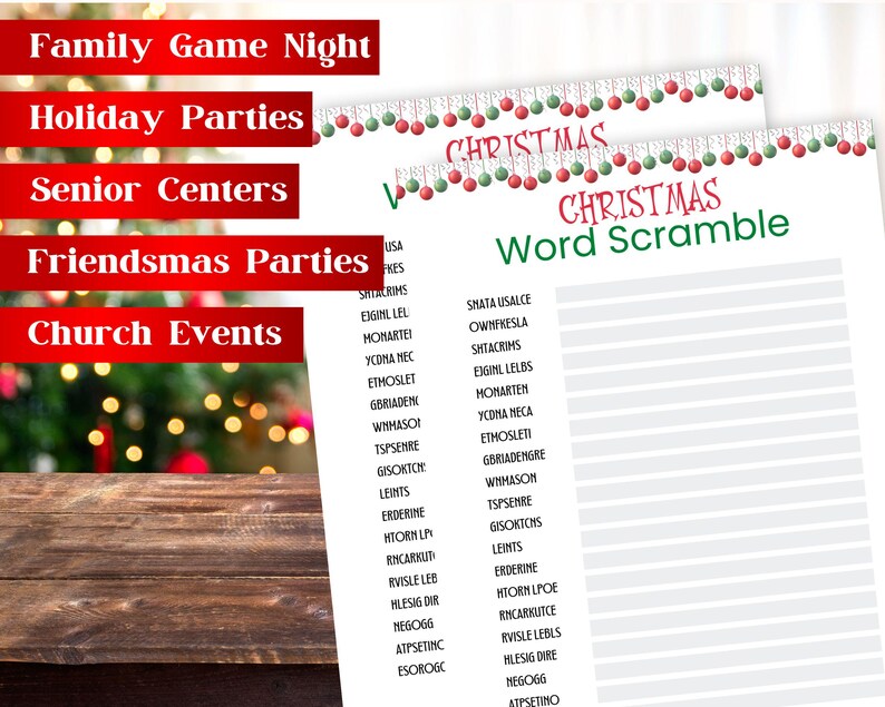 Christmas Word Game, Christmas Word Scramble With Answers, Christmas ...