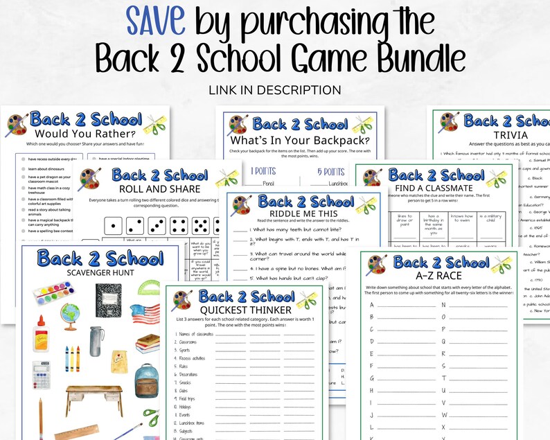 Back to School What's in Your Backpack, Printable Icebreaker Game for ...
