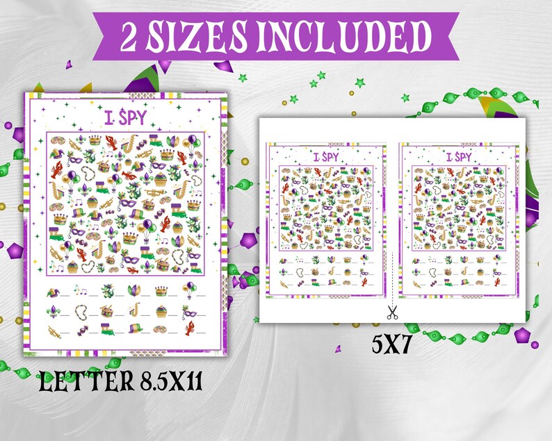 I Spy Mardi Gras Game for Kids, NOLA Game for Kids, Scavenger Hunt Game ...