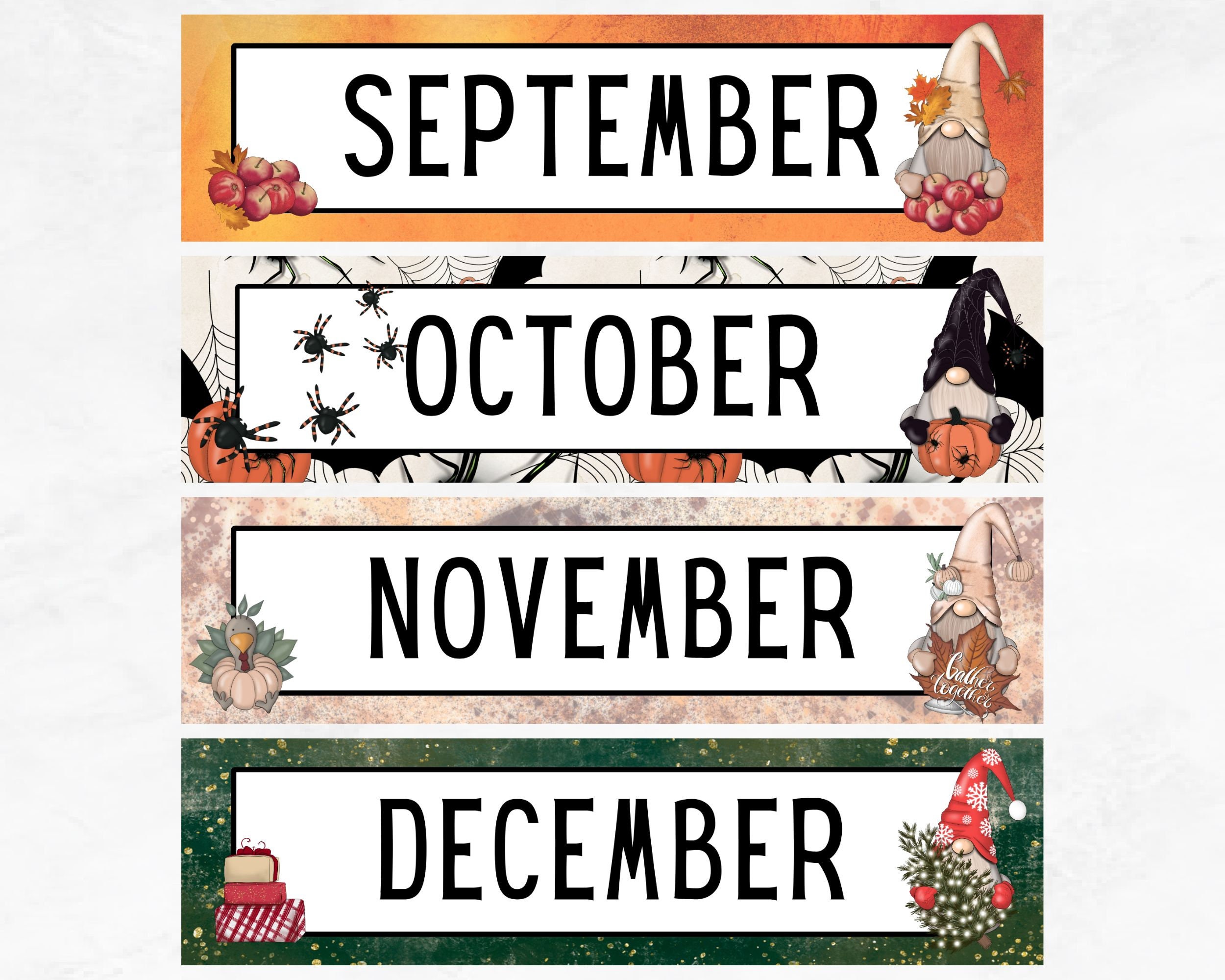 Months of the Year for Pocket Calendar, Wall Calendar for Classroom ...