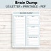 Brain Dump Printable, Brain Dump Template, To-do List, Minimalist ...