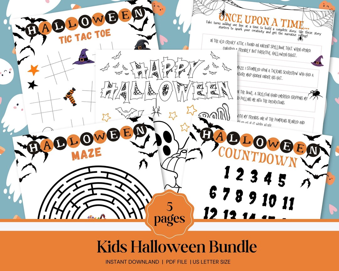 Halloween Printable Games for Kids, Halloween Countdown Printable, Tic ...