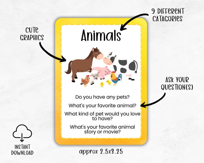 Conversation Cards for Kids, Get to Know You Cards, Ice Breaker ...