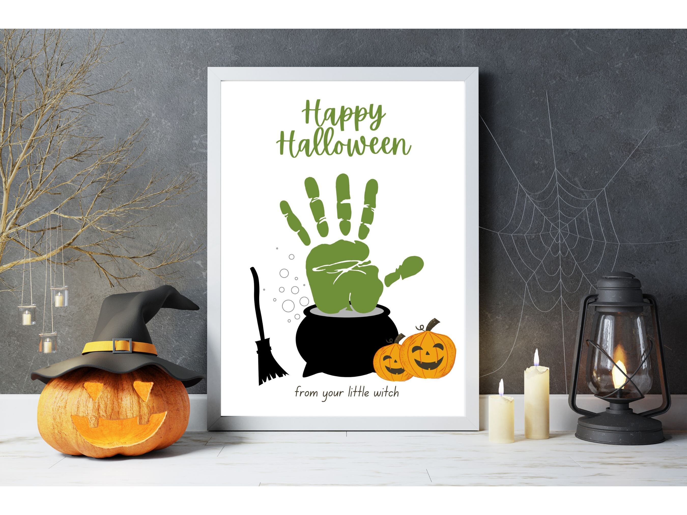 Halloween Handprint Art for Kids, Halloween Craft, Handprint Halloween ...