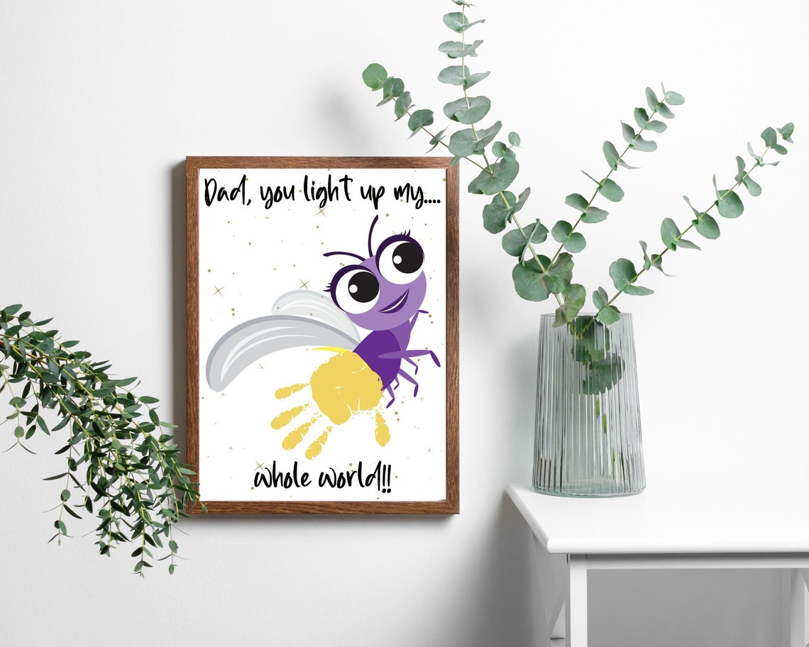 Father's Day Handprint Art, DIY Gift for Dad, Handprint Craft for Dad ...