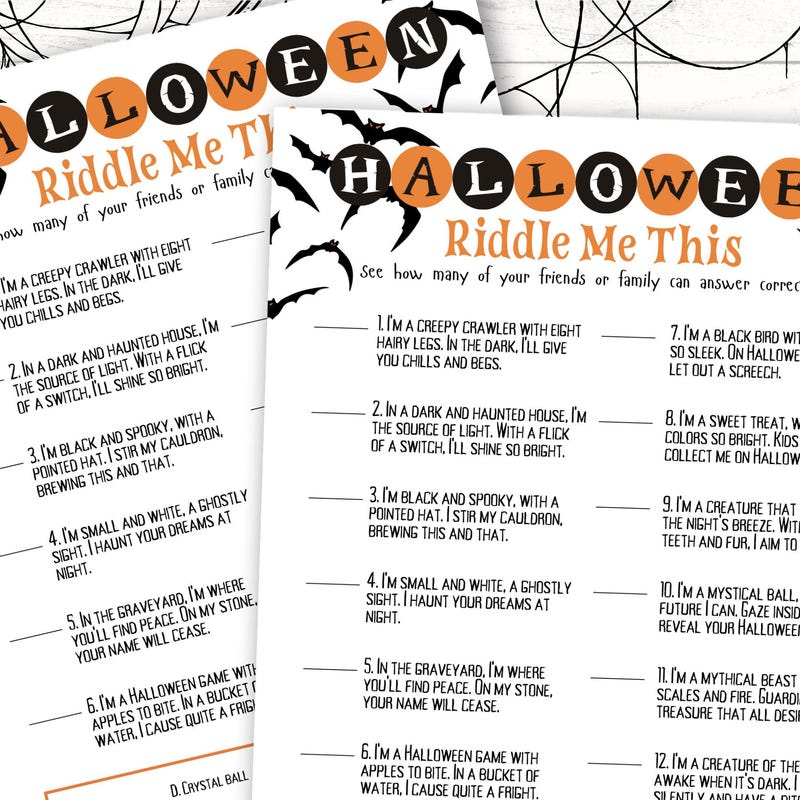 Riddle Me This Halloween - Etsy