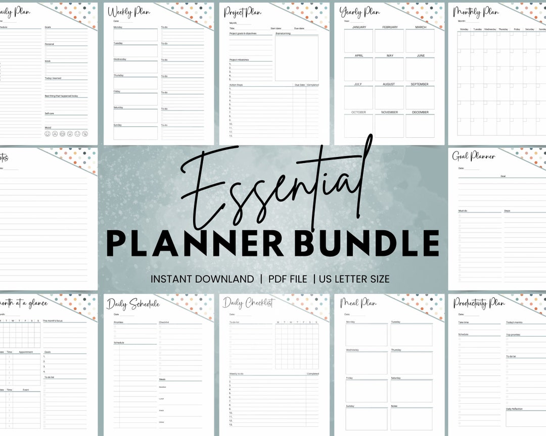 Planner Bundle PDF, Home Management Planner, Ultimate Planner Printable ...