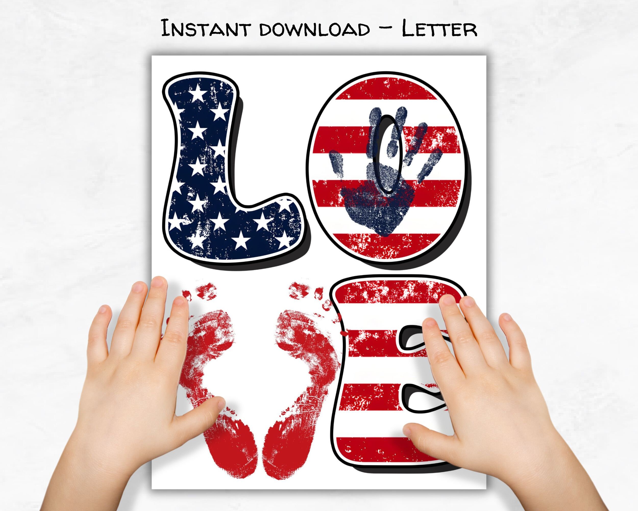 Patriotic Handprint Art Craft, 4th of July Handprint Craft, Handprint ...