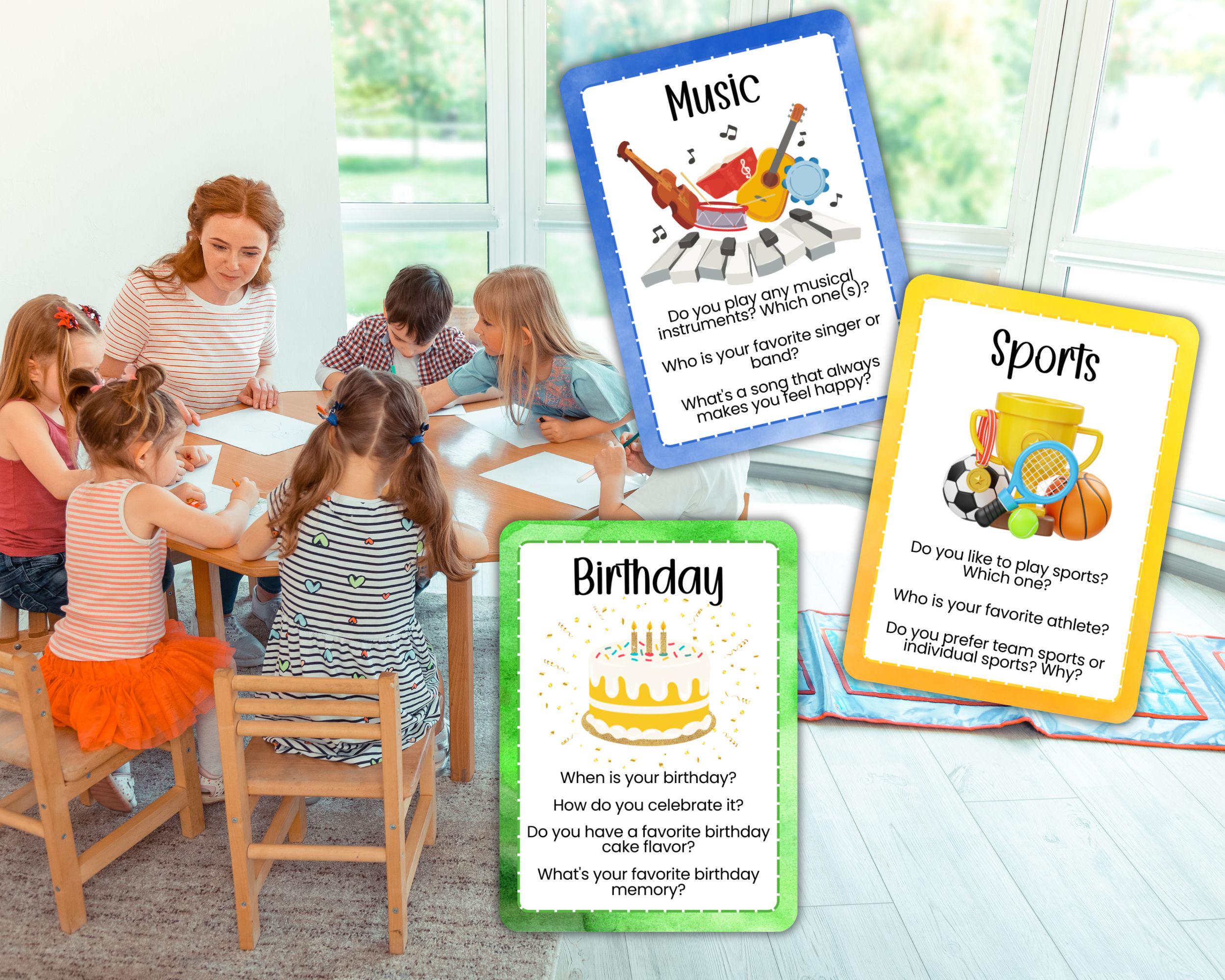 Conversation Cards for Kids, Get to Know You Cards, Ice Breaker ...