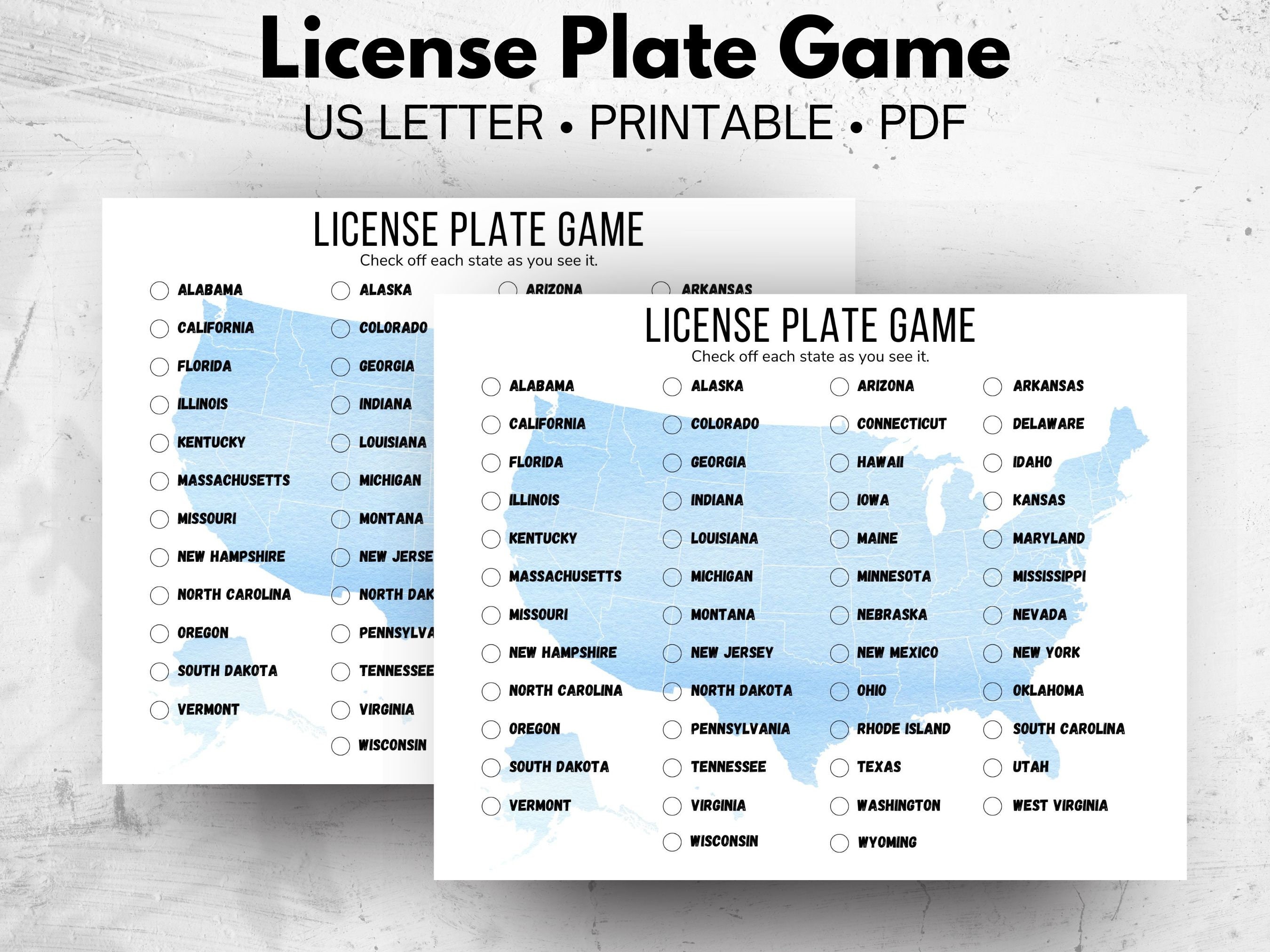 Road Trip License Plate Game, Kids Games Road Trip, Car Games, Travel ...
