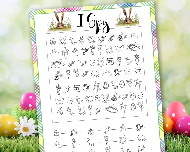 Easter I Spy Printable Game, Seek and Find Game for Kids, I Spy ...