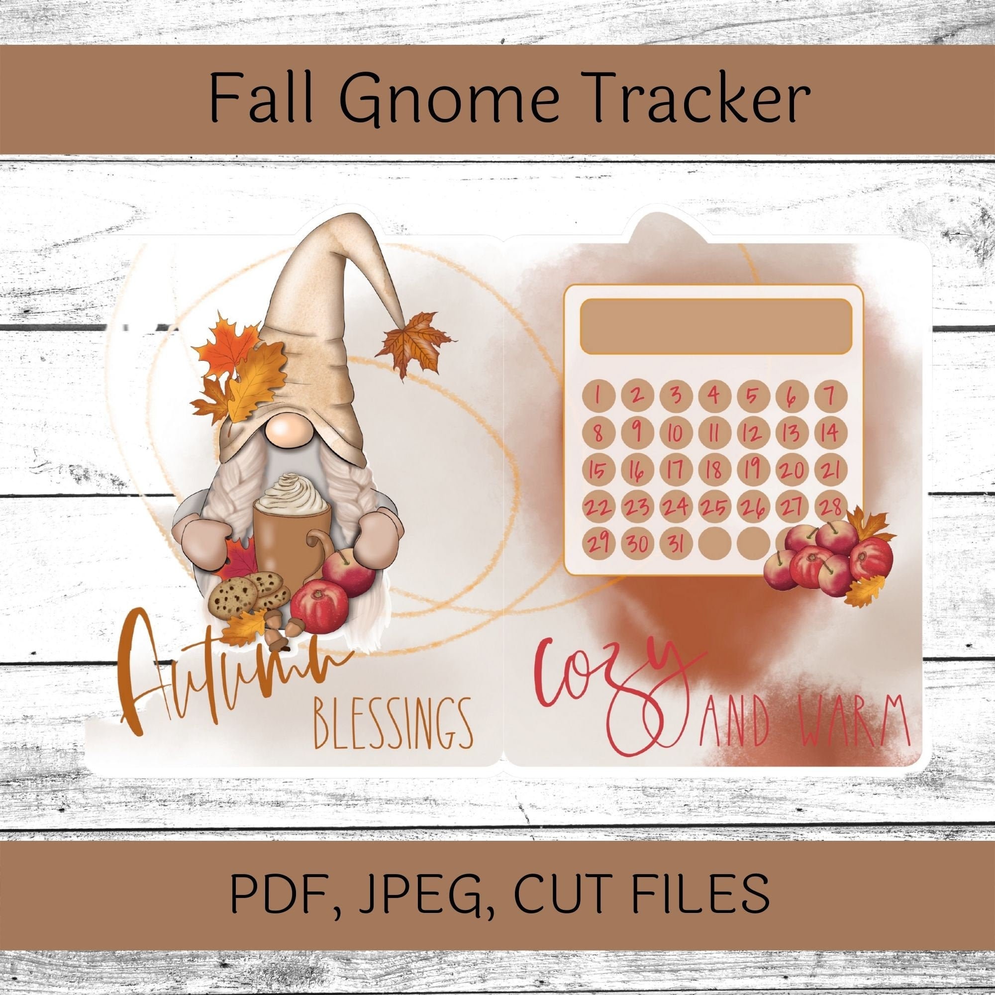 Habit Tracker, Planner Insert, Dashboard Gnome Tracker, Autumn Habit ...