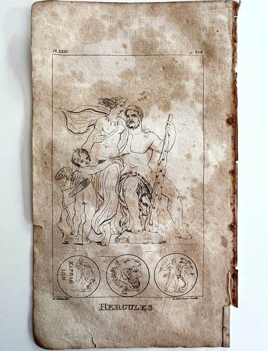 Hercules God of Strength 1817 Engraving Tooke's Pantheon - Etsy