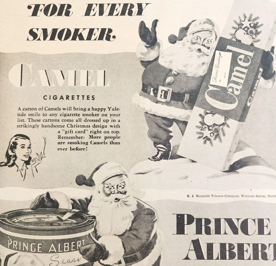1947 Camel Prince Albert Santa Christmas Cigarettes Advertisement ...