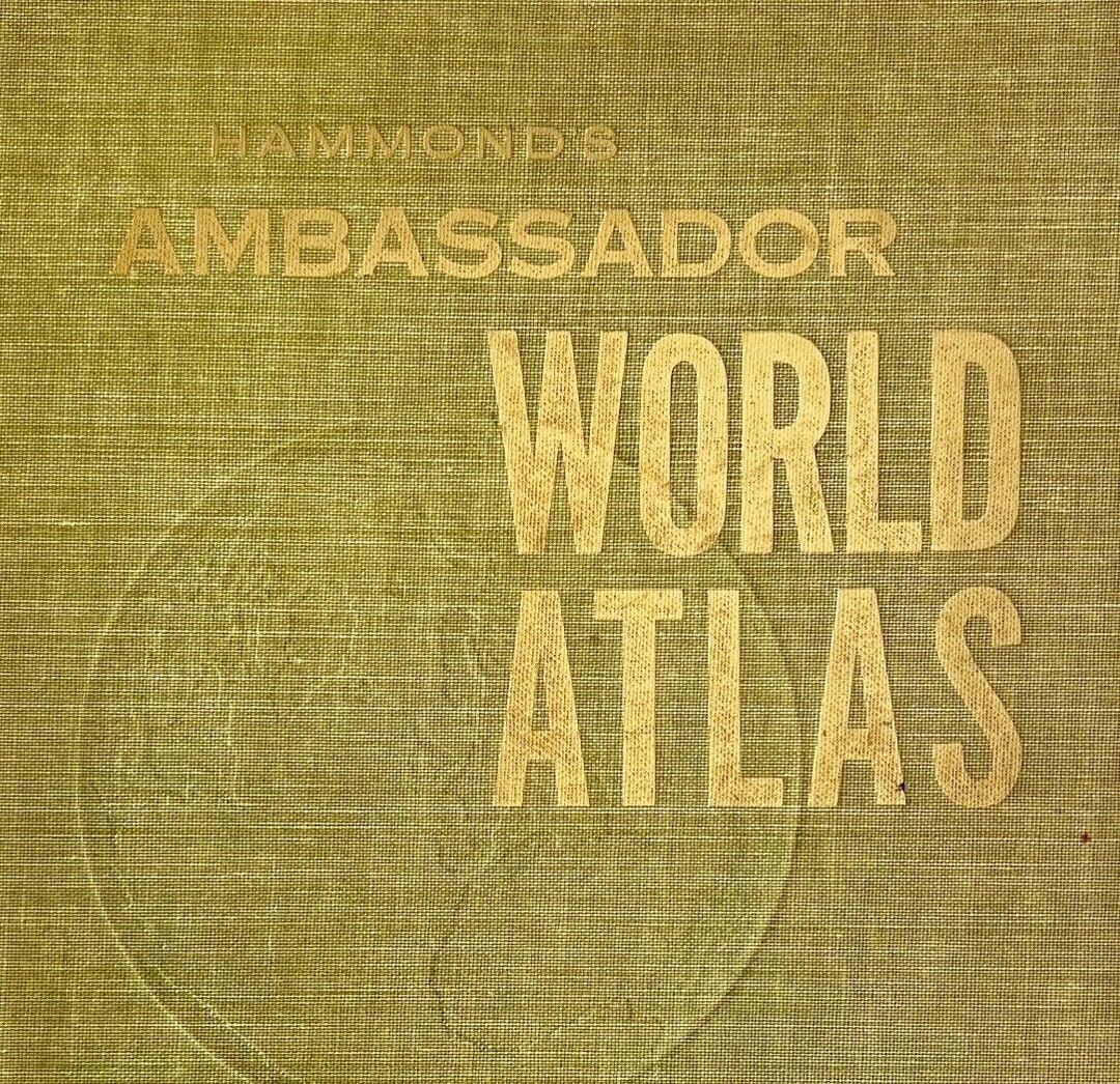 Hammond Ambassador World Atlas 1957 W/ Full Size Map Poster HC XL WHBS ...