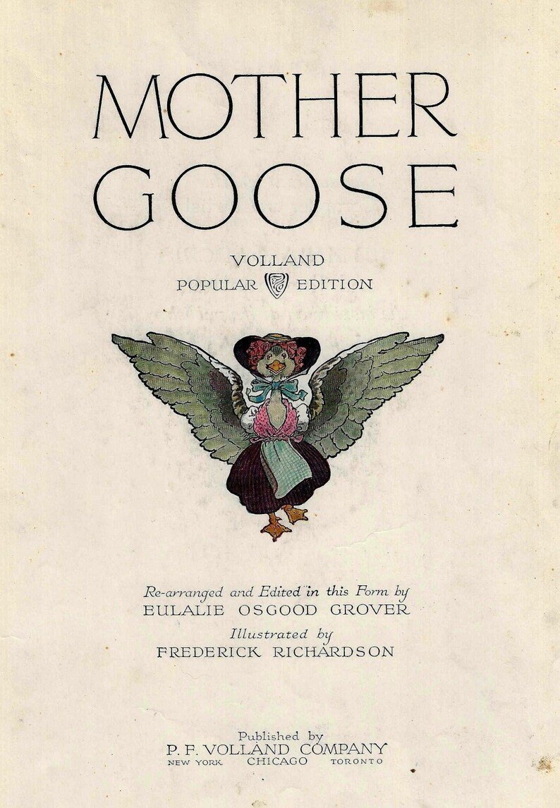 Antique Abc's Mother Goose Rhyme Art Print 1915 Dual Sided - Etsy