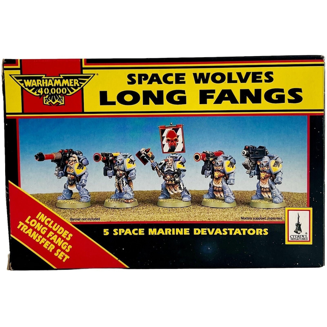 Warhammer 40K 1992 Space Wolves Long Fangs W/ Box Metal - Etsy
